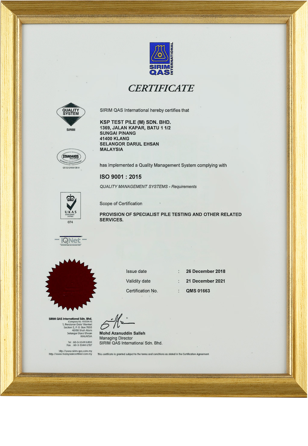 KSP Test Pile (M) Sdn Bhd – Test Piling