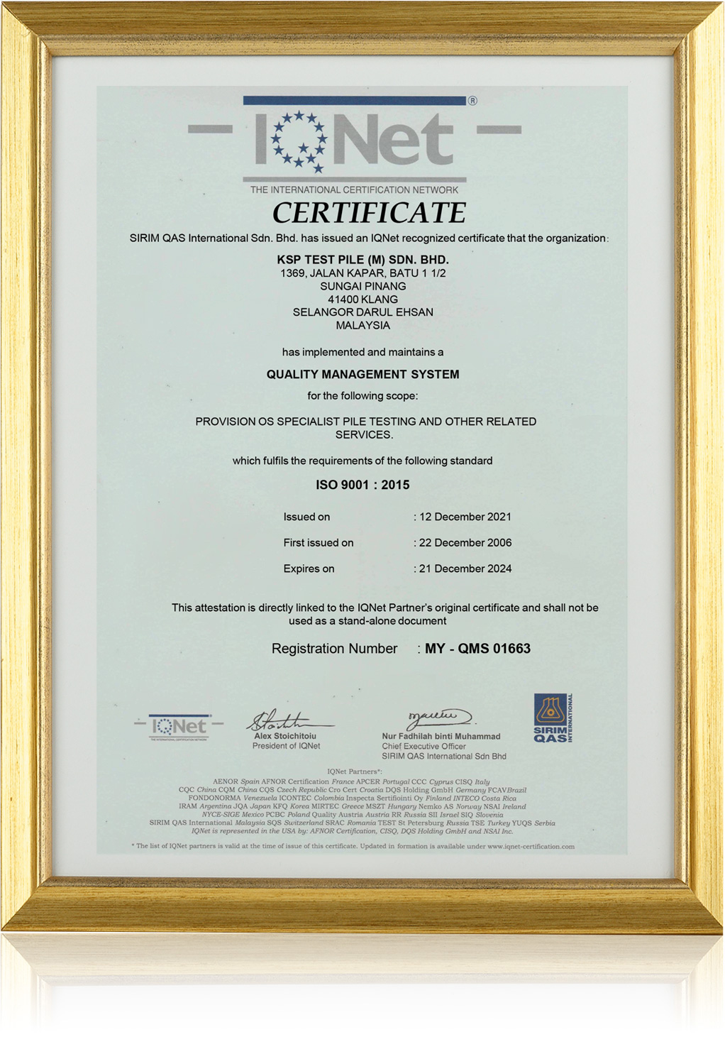 KSP Test Pile (M) Sdn Bhd – Test Piling