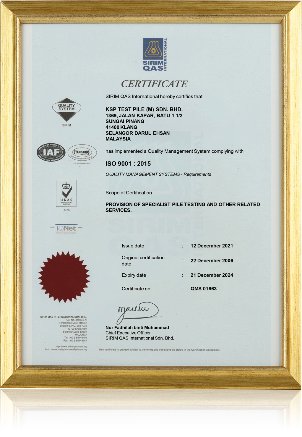 KSP Test Pile (M) Sdn Bhd – Test Piling